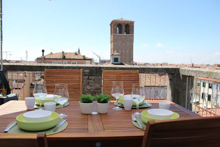 Building With Terrace In Chioggia's Main Square - Chioggia