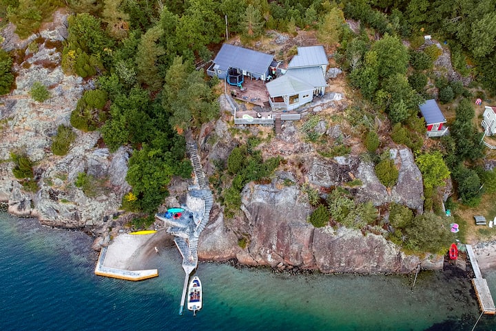 Hytte M. Privat Brygge+sandstrand, Panoramautsikt - Norway