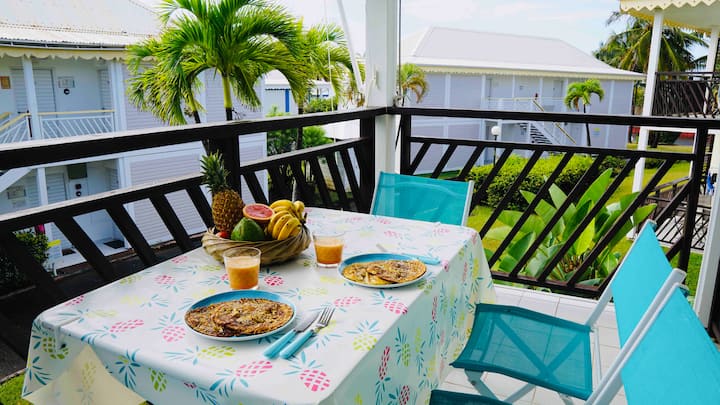 Tikaz Turkoiz (2 à 5p) Bord Mer Wifi Télétravail - Guadeloupe