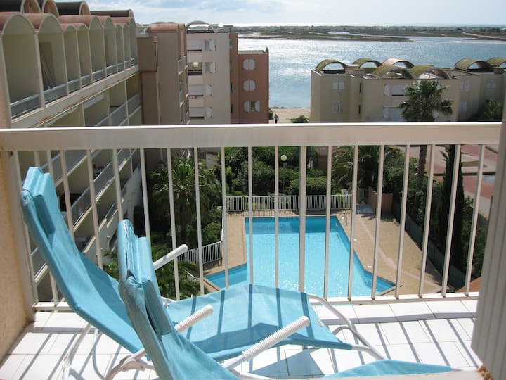 Gruissan Centre, Vue Mer,  Grande Loggia, Parking - Gruissan