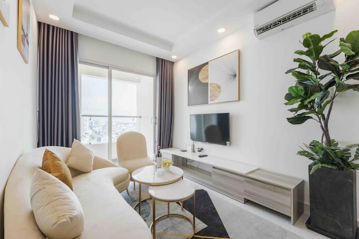 Promo 20% Luxury 2br 2ba Apt - City Skyline View - Ho Chi Minh-staden