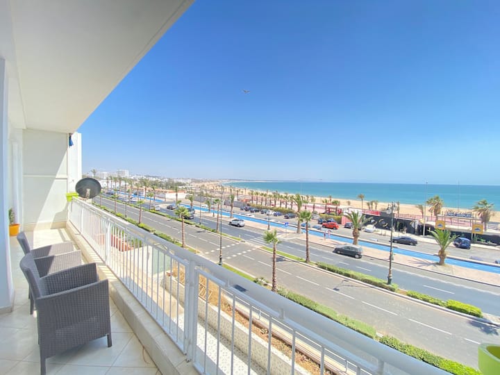 Charmant Appartement 3 Chambres Vue Sur Mer - Agadir