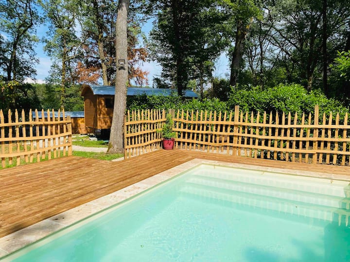Roulottes De L’herm Hirondelle Jacuzzi Piscine - Dordogne