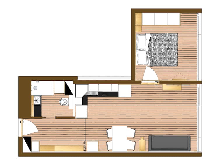 Tignes T2 Top - View-sheets-garage Price Tt Included - Val Claret