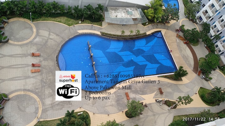 Homy 2br Wifi+tv Cable Tanglin @Pakuwon, 6pax Gg3 - Surabaya