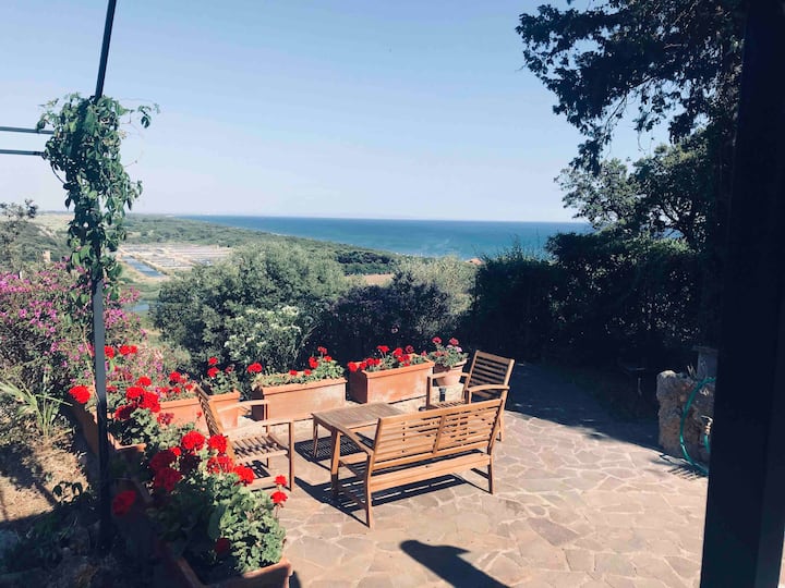 Ansedonia Toscana Vista Mare 7 Minuti A Piedi Mare - Orbetello
