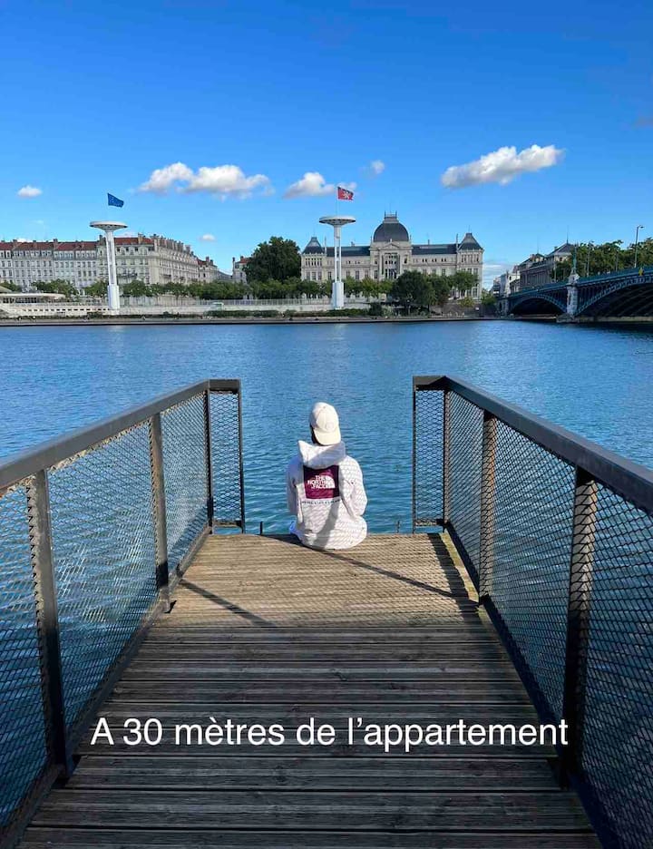 Jolie Petite Chambre Vue Sur Le Rhône. Parking - Lyon