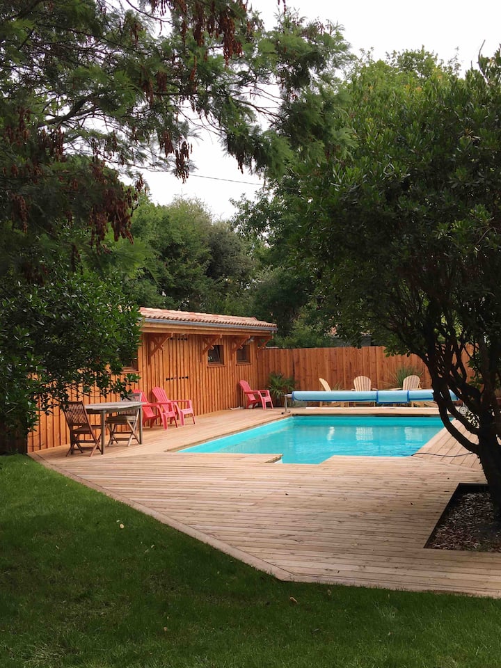 Belle Villa Avec Piscine Chauffée Lac Moutchic - Lacanau