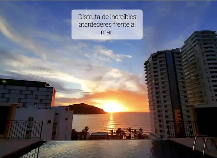 Depa Con Alberca Climatizada A Pasos De La Playa - Mazatlán