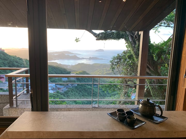 九份【山城逸境】樹和四人房(全新房型、山海景、賞景吧檯、九份老街上) - 雙溪區