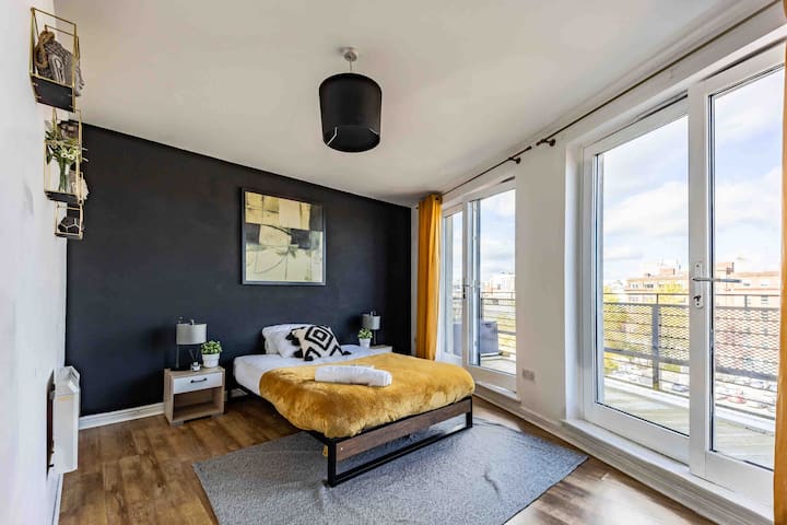 Bright 1bed Penthouse In Glasgow Merchant City - 글래스고