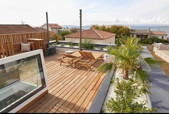 L'hacienda Triplex à La Pointe Rouge - Vue Mer - Marseille