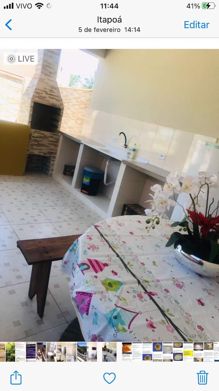 Residencial Mariluz, 500m Da Praia, Wi-fi
Ar Condicionado, Tv, Churrasqueira, Sacada - Itapoá