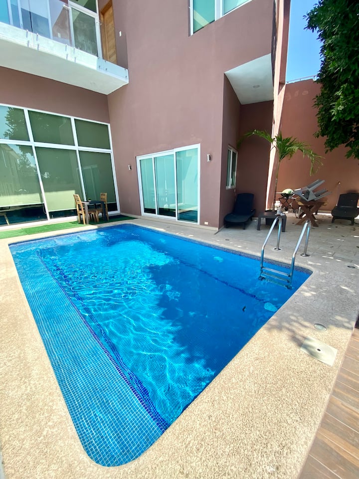 Modern Studio W/ Pool, A/c & Fast Wifi Near Beach - Cruz de Huanacaxtle