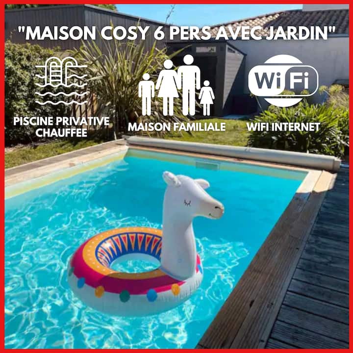 Maison En Bois Piscine Chauffée Jardin Cosy Wifi - Talmont-Saint-Hilaire