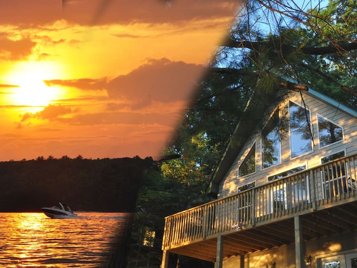 Sunset View Lakefront Chalet With Seasonal Dock/ac - Fairview Lake, PA