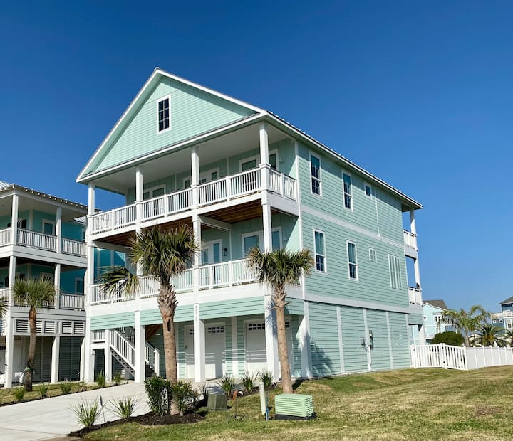 Beautiful New Beach House, Beach And Bay Views - Galveston, TX