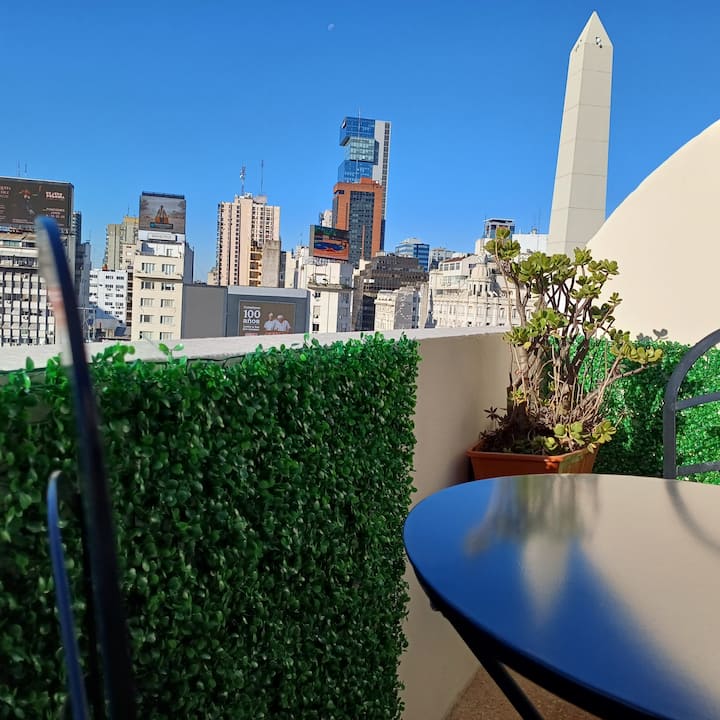 A Balcony To The Obelisk In Buenos Aires - Buenos Aires
