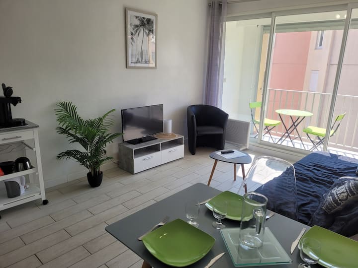 T2, Parking Privé, Plage 150m, Terrasse - Agde
