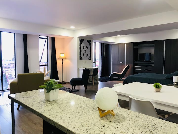 Loft Con Hermosa Vista A La Ciudad, Toluca Centro - Toluca