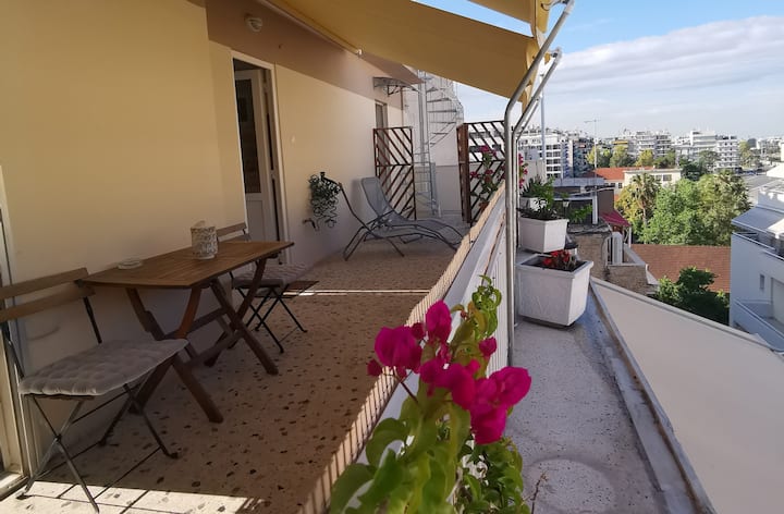Downtown Cozy Penthouse🌞for Balcony Lovers☀️ - Athen