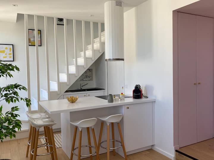 T2 Duplex Vue Mer, 1 Chambre , 3 Personnes - Biarritz