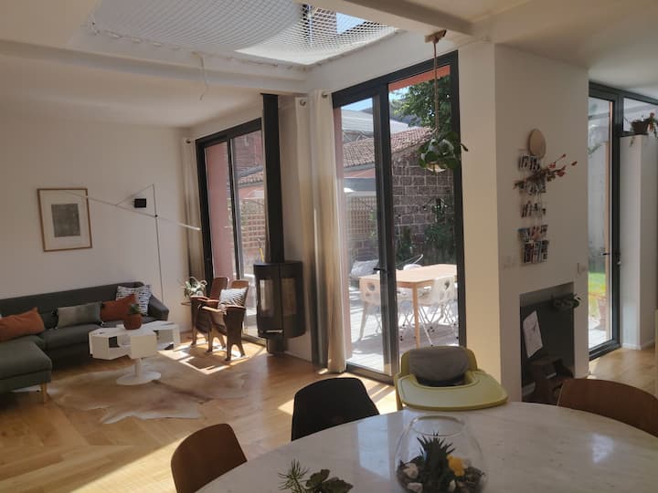 Maison Jardin-terrasse-barbecue-paris 19-les Lilas - Les Lilas