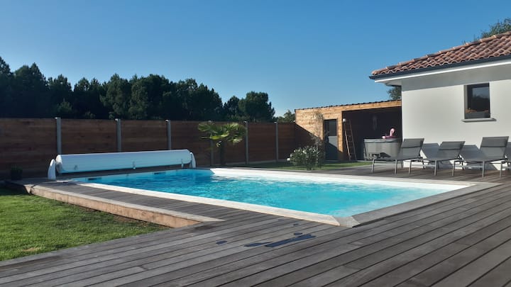 Villa 3 Chb Piscine Et Jacuzzi - Bassin Arcachon - Biganos