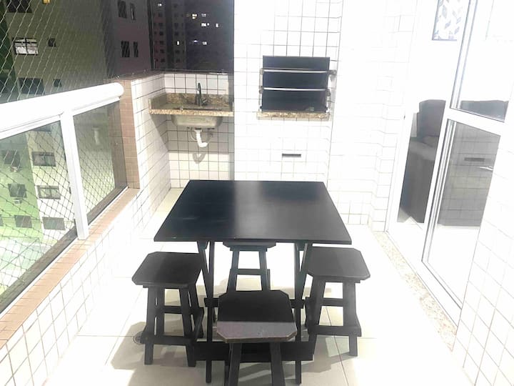 Apto 100m Praia, Suite, Sacada Com Churrasqueira - Praia Grande