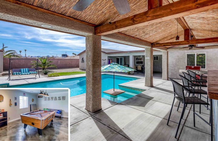 Sprawling Pool Home W/ Outdoor Bar And Pool Table - Lake Havasu City