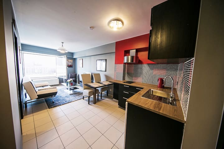 Black And Red Apartment With A View - Anvers