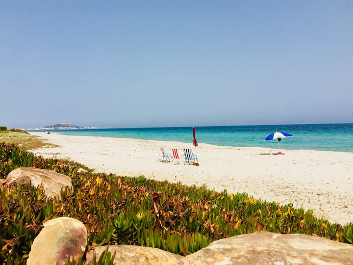 Pied Dans L'eau Vue Sur Mer Plage Sable Fin Rdc-2 - Kelibia