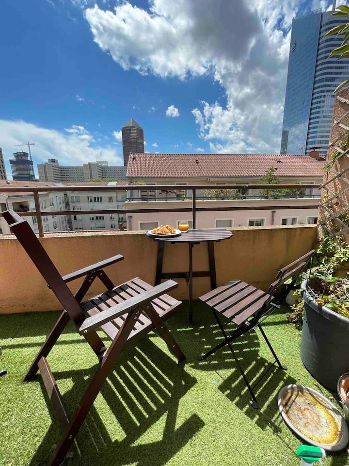 Appartement Lumineux + Terrasse Vue Part Dieu 6e - ibis Lyon Part Dieu Les Halles
