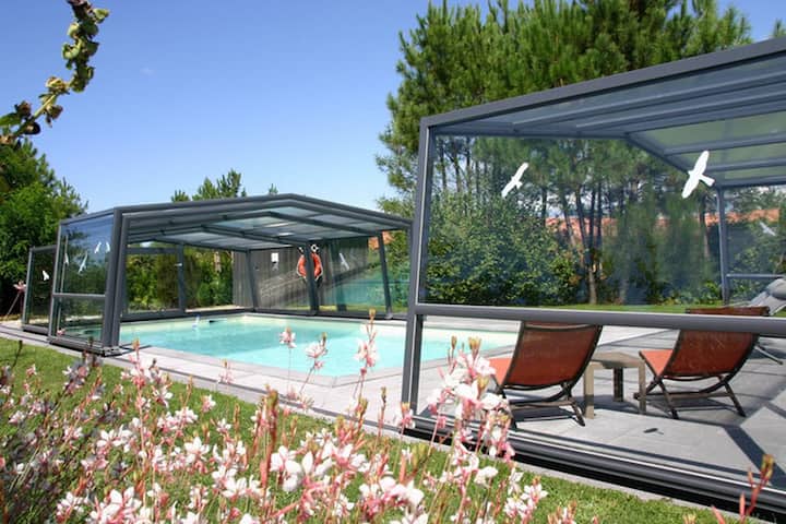 Jolie Maison 4 *, Plein Sud, Jardin, Accès Piscine - Lacanau