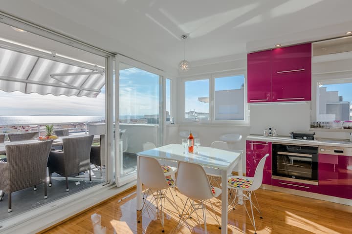 Fucshia Dreams, Brand New Penthouse For 8 - Novalja