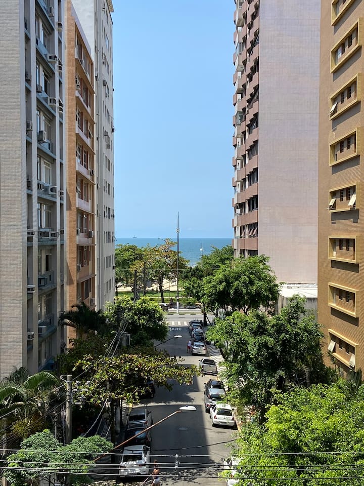 Ap. Pé Na Areia, Wi-fi Vista Livre Para O Mar - Santos