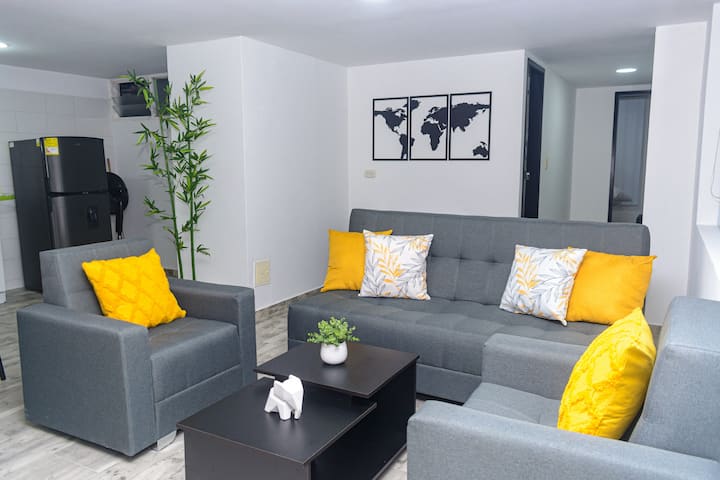 !Sol Apartamento! Central Y Moderno 2 Alcobas. - Acacias