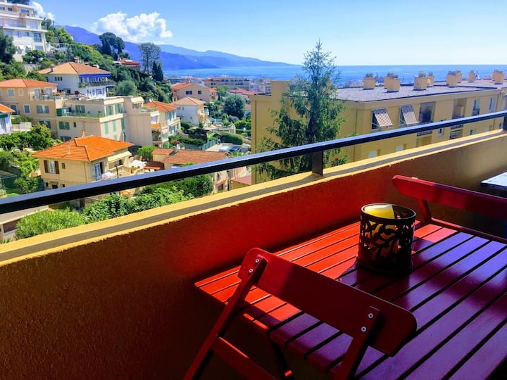 Appartement Nordique 4 Pers - Vue Sur Mer - Roquebrune-Cap-Martin