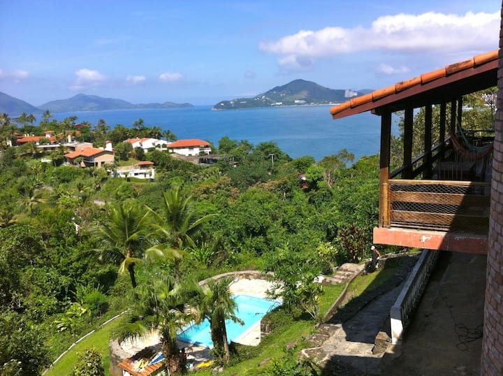Casa Com Vista Maravilhosa Do Mar/450m Da Praia - Ubatuba