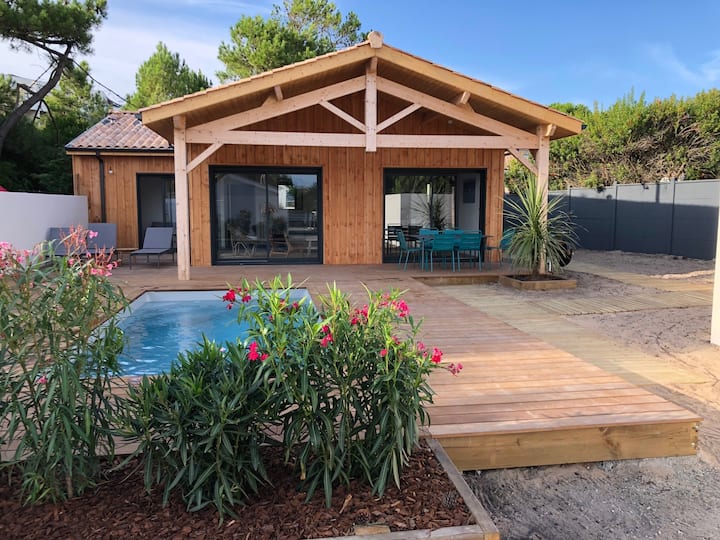 Villa De Rêve Au Pied Plage Sud Piscine Chauffée - Lacanau Océan