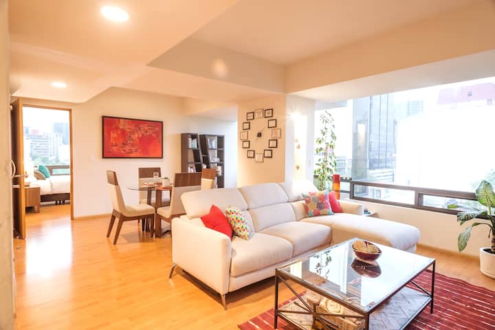 ⭐Air Conditioning-fast Internet 150mbs- Great View - Ciudad de México