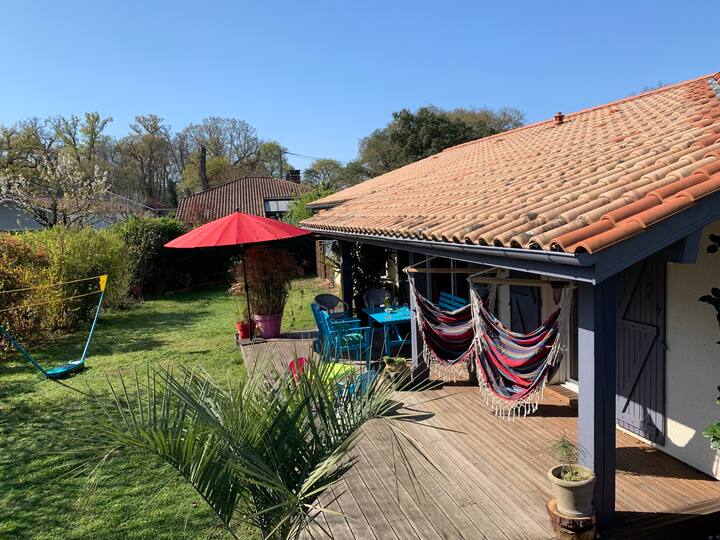 Maison Chaleureuse Avec Piscine Entre Lac Et Ville - Soustons