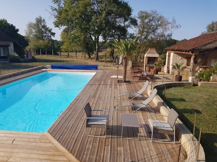 La Napperie, Grande Maison De Campagne Et Piscine - Le Blanc