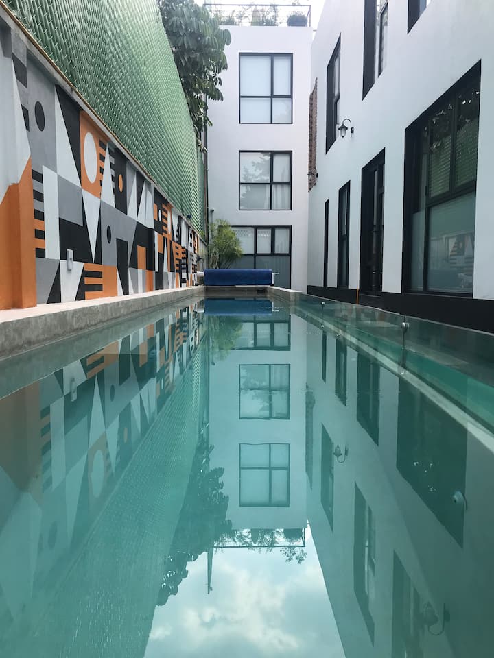 Beautiful Studio/ Coyoacan / Pool & Terrace & Gym - メキシコシティ