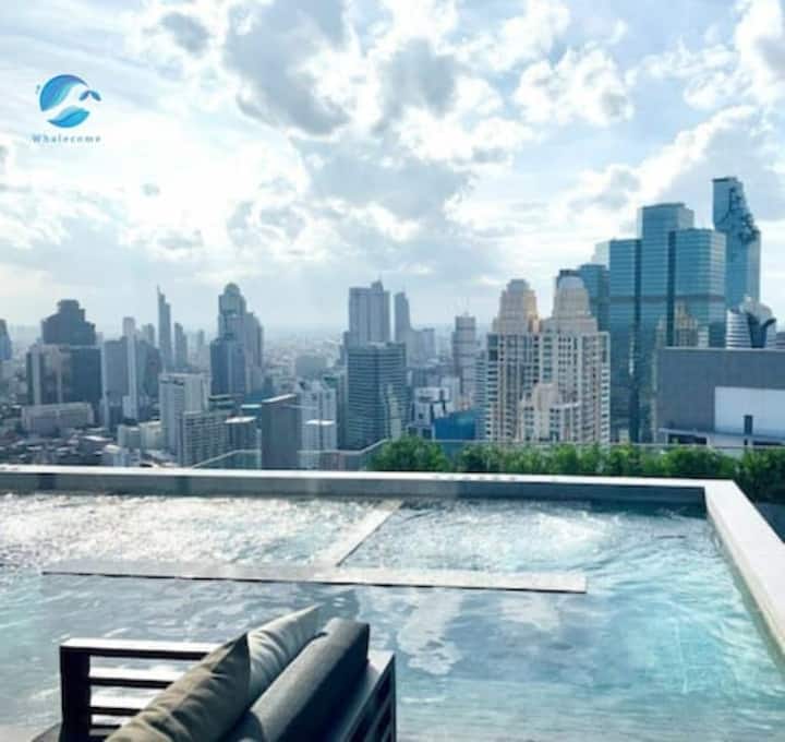 【K10】sky Pool Luxury Condo Sathorn Cbd&5mins Bts - Bangkok