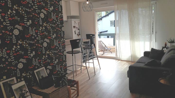 Charmant T2 Au Calme Avec Terrasse Et Parking - Biarritz