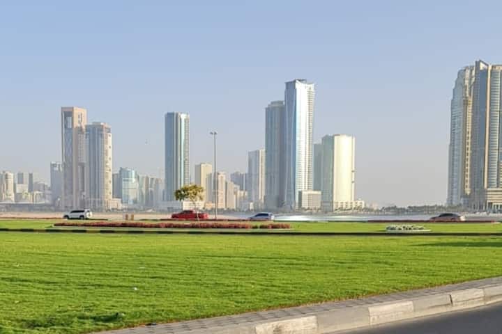 1br Apartment Facing  Beach, Best Location In City - Sharjah