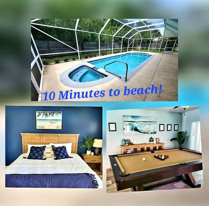 Palm Paradise🌴pool/spa🍍billards🦩mins 2 Bch 🏖 - Palm Coast, FL