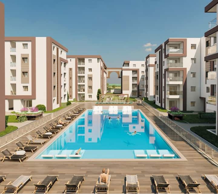 Moderne S+1 Avec Piscine à 400m De La Plage - Hammamet