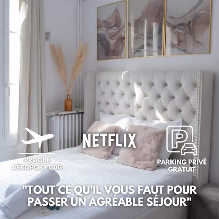 Studio Cosy - Parking Gratuit & Netflix Inclus - Le Bourget
